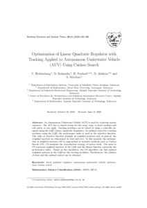 Optimization of Linear Quadratic Regulator with Tracking Applied to Autonomous Underwater ...